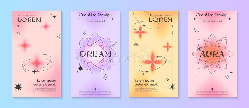 Vector Insta Story Gradient Templates with Linear Shapes,blurred ...