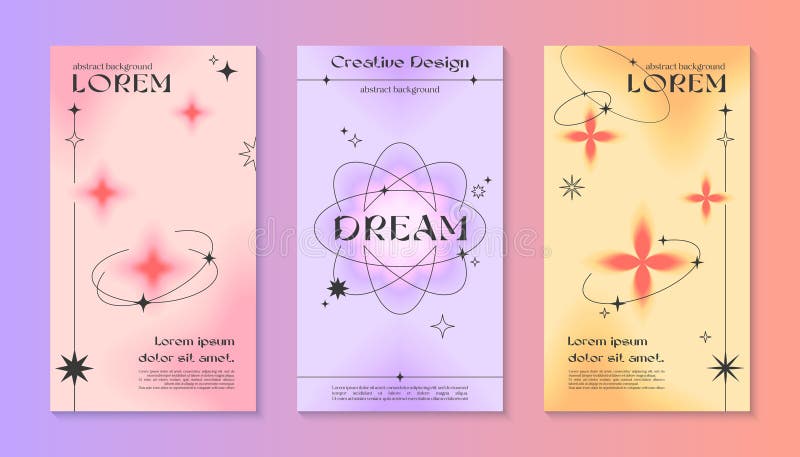 Vector Insta Story Gradient Templates with Linear Shapes,blurred ...