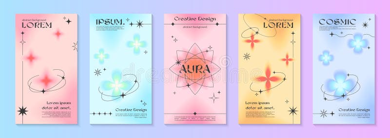 Vector Insta Story Gradient Templates with Linear Shapes,blurred ...