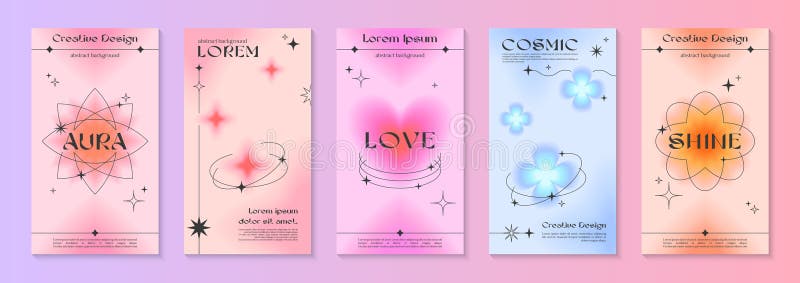 Vector Insta Story Gradient Templates with Linear Shapes,heart,blurred ...