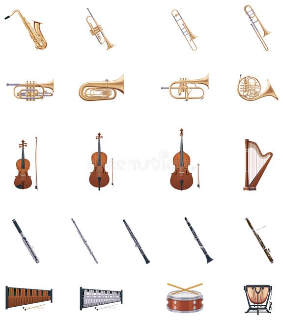 Vector Instruments of the Orchestra Stock Vector - Illustration of ...