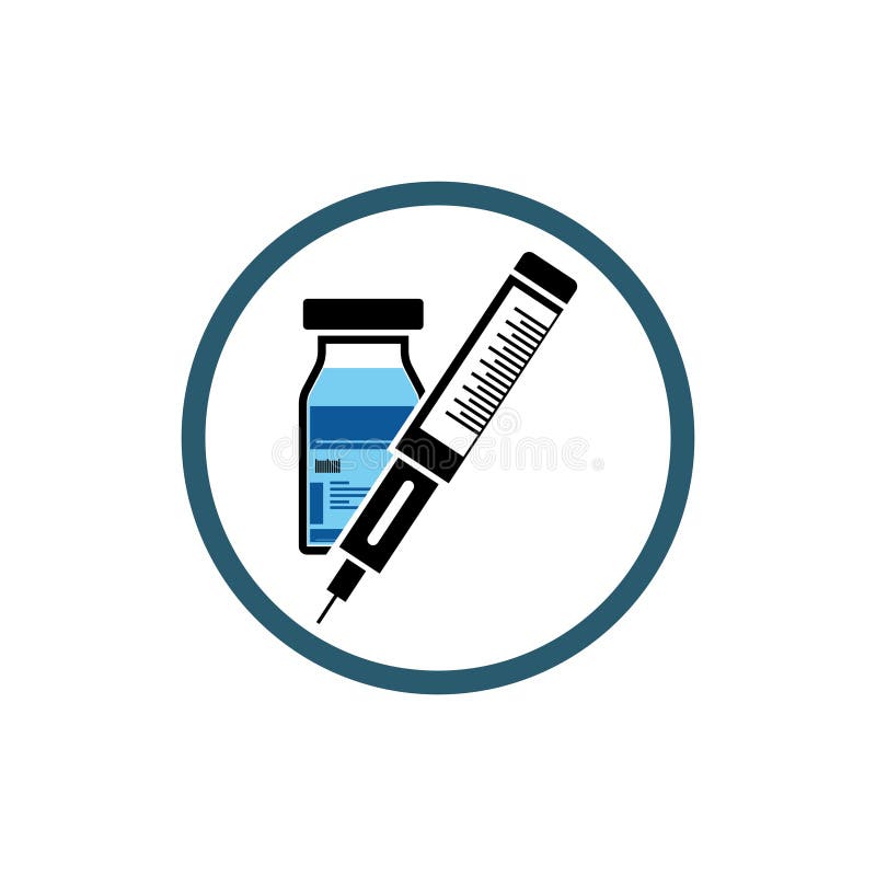 Insulin Injection Icon Illustration Simple Design Element Vector Logo ...