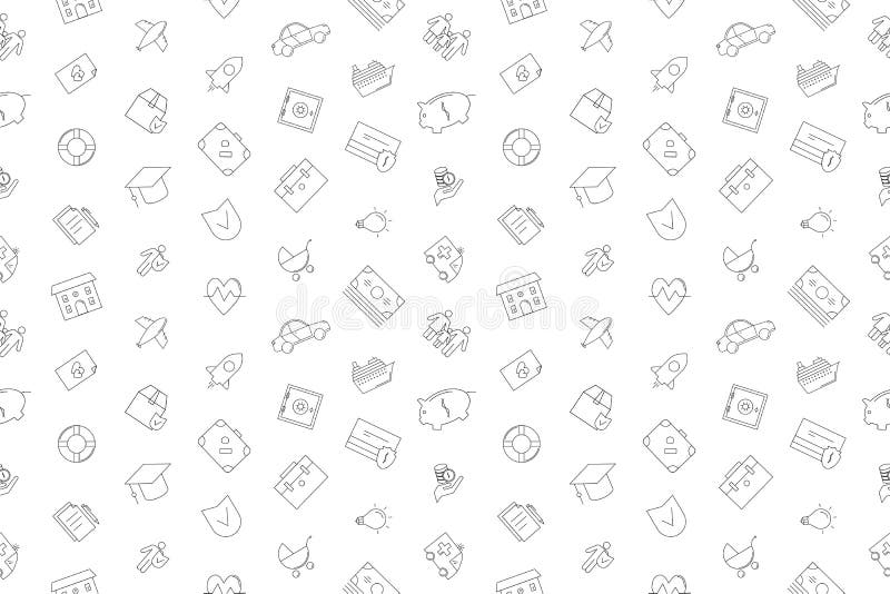 Vector Insurance Pattern. Insurance Seamless Background Stock Vector ...