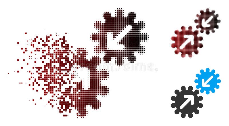 Sparkle Pixel Halftone Integration Gears Icon Stock Vector ...