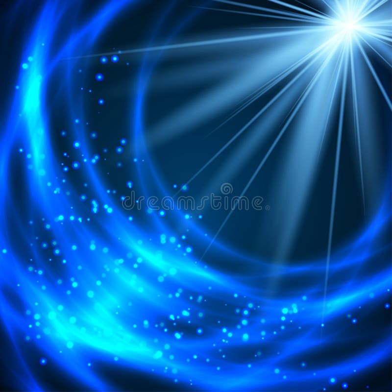 Blue Sky and Sun. Realistic Blur Design with Burst Rays. Abstract ...