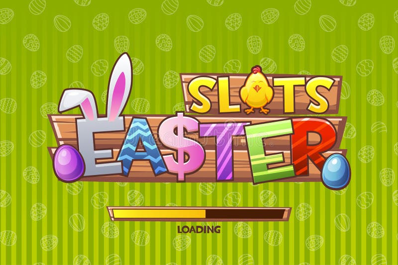 Vector Interface Slot Machine in Wooden Style for Easter Holiday ...