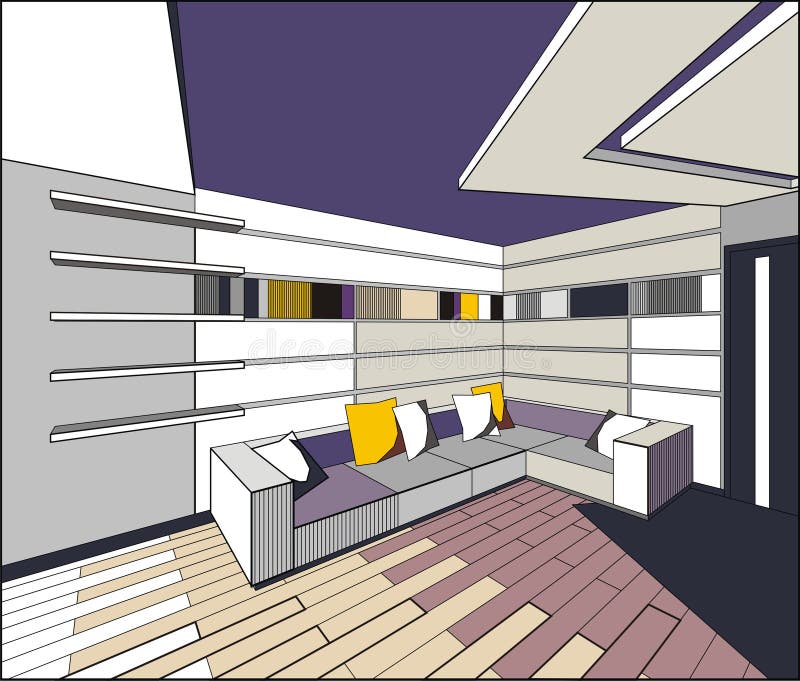 Vector interior stock vector. Illustration of apartment - 28579307