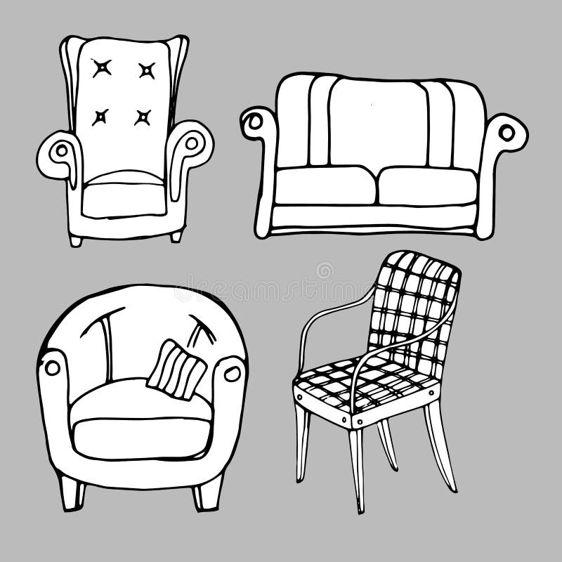 Vector Interior Home Furniture Design Illustration Modern Stock Vector ...