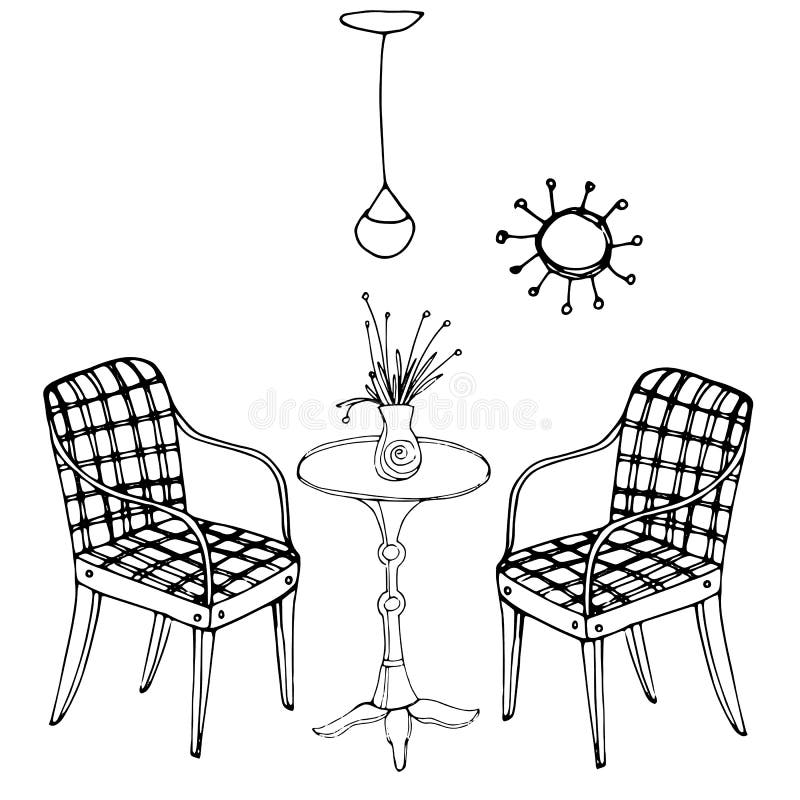 Vector Interior Home Furniture Design Illustration Modern Stock Vector ...