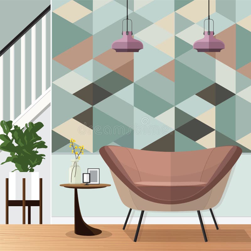 Vector Moderno De La Sala De Estar Ilustración del Vector - Ilustración ...
