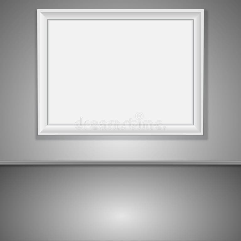 Vector Interior with Rectangle Empty Frame Stock Vector - Illustration ...