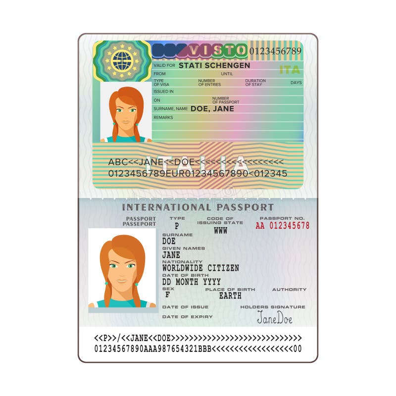 Schengen Visa Sticker Stock Illustrations – 91 Schengen Visa Sticker ...