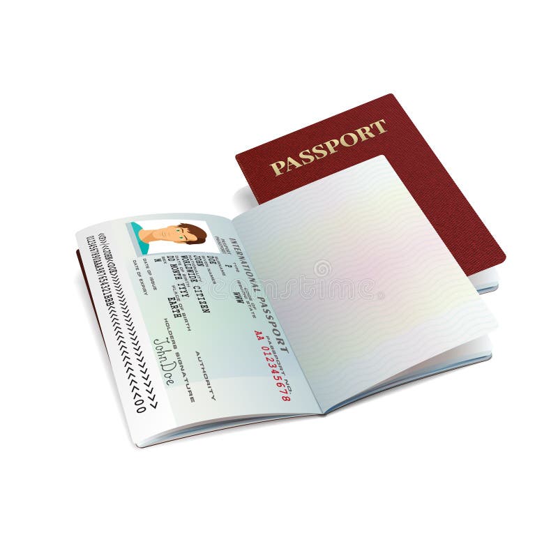 Vector Blank Open Passport Template. International Passport With Sample ...