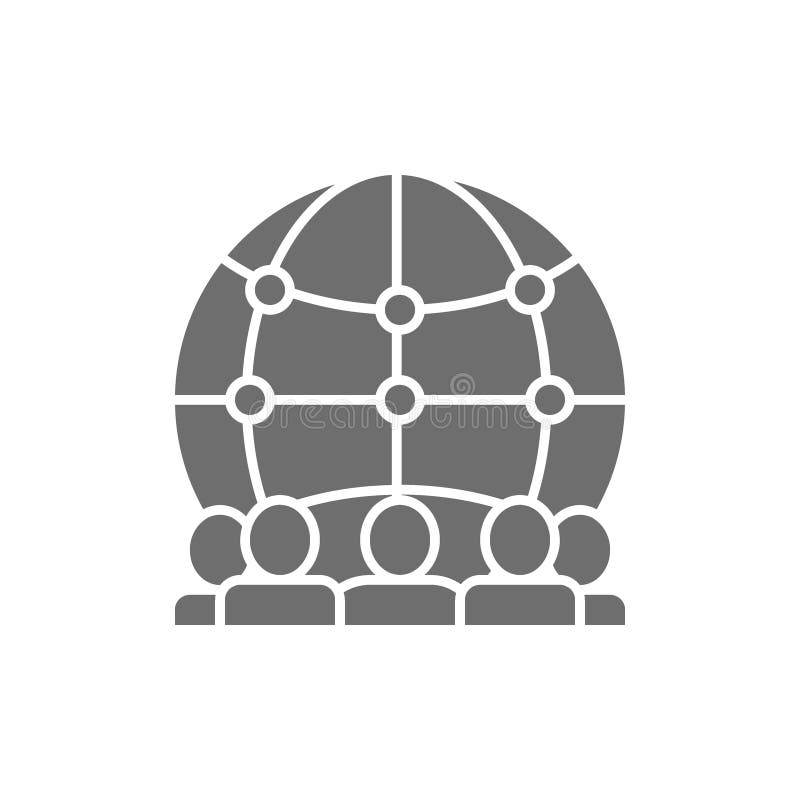 Vector International Team of Workers Grey Icon. Stock Vector ...