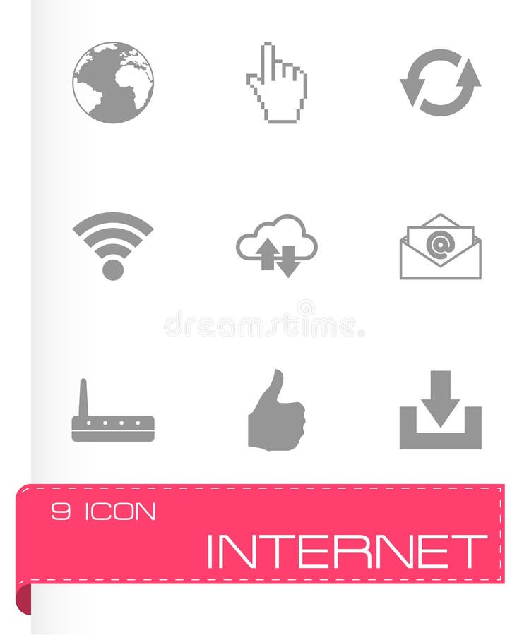 Vector internet icon set stock vector. Illustration of black - 53016499