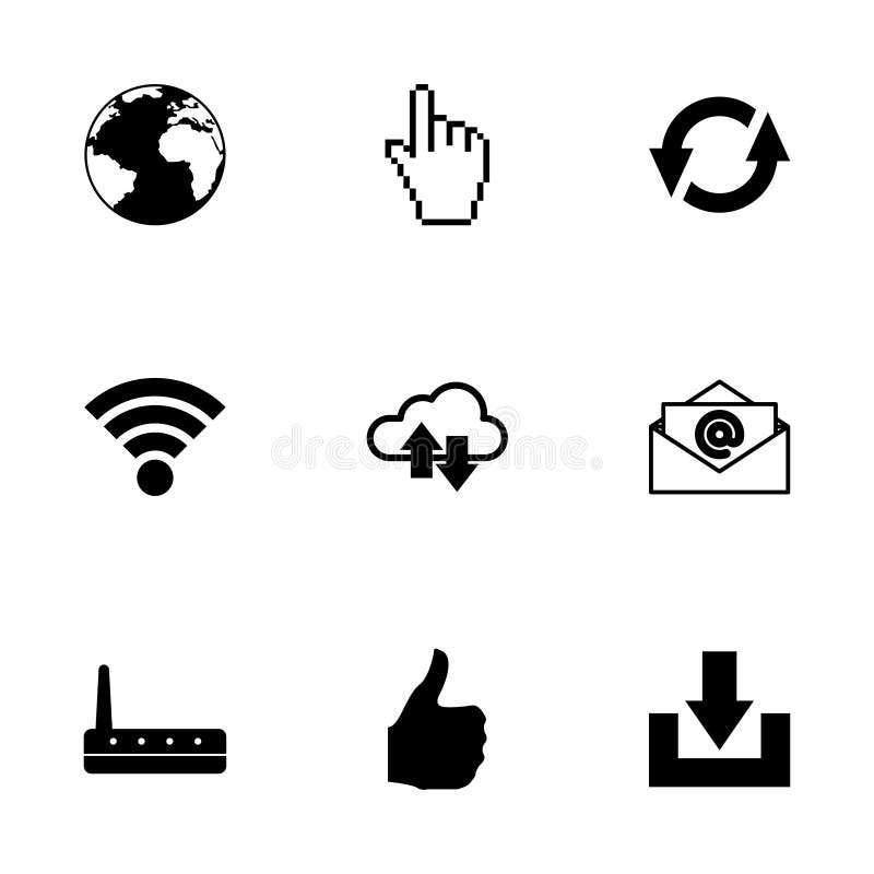 Vector internet icon set stock vector. Illustration of black - 53016499
