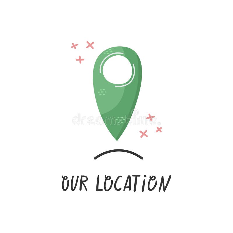 Vector Internet Illustration. Geo Tag - Our Location Stock Vector ...
