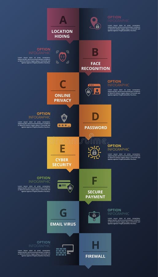 Infographic Internet Security Template. Icons in Different Colors ...