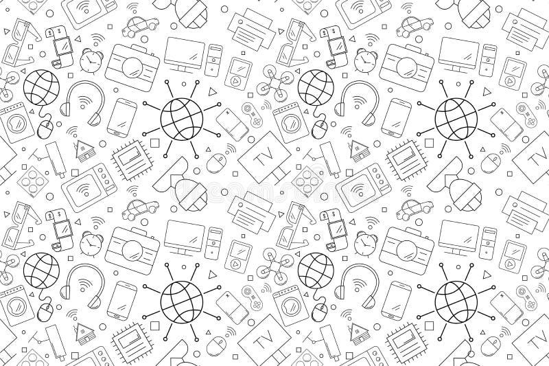 Vector Internet of Things Pattern. Internet of Things Seamless ...