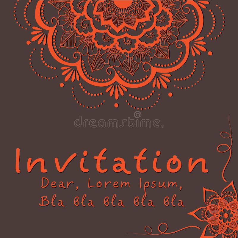 Vector Invitation Card with Floral Element Stock Vector - Illustration ...