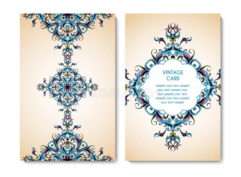 Vector invitation card stock vector. Illustration of openwork - 114142916