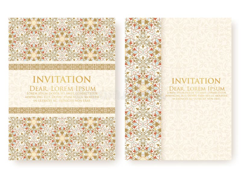Vector Invitation, Cards with Ethnic Arabesque Elements. Arabesque ...