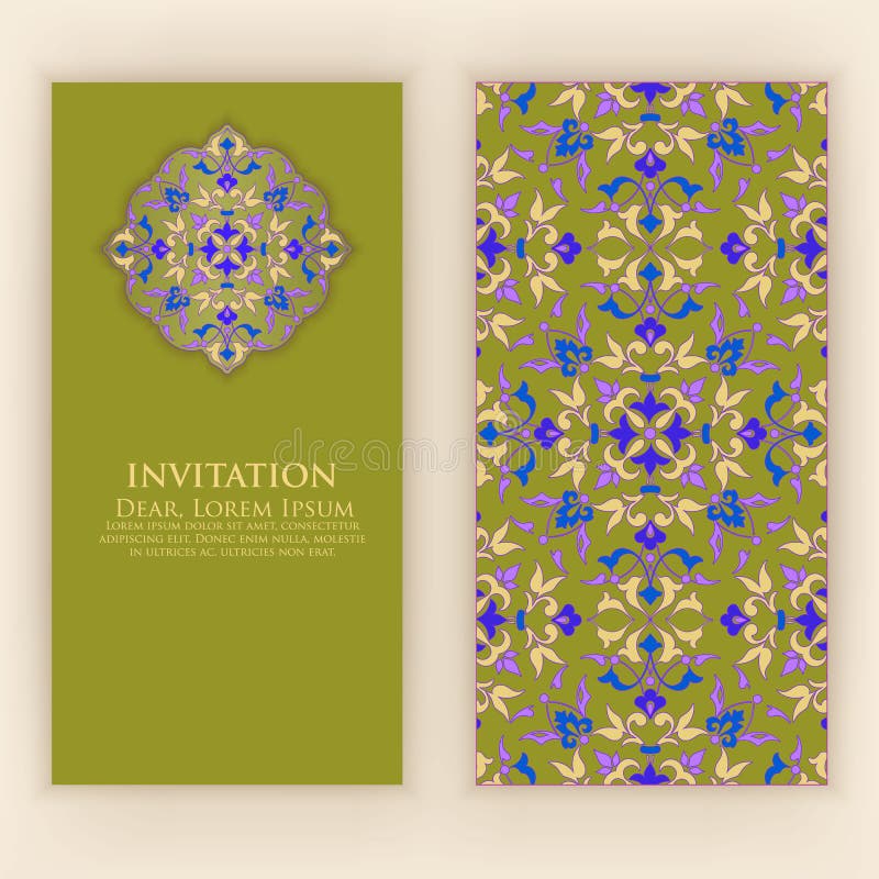 Vector Invitation, Cards with Ethnic Arabesque Elements. Arabesque ...