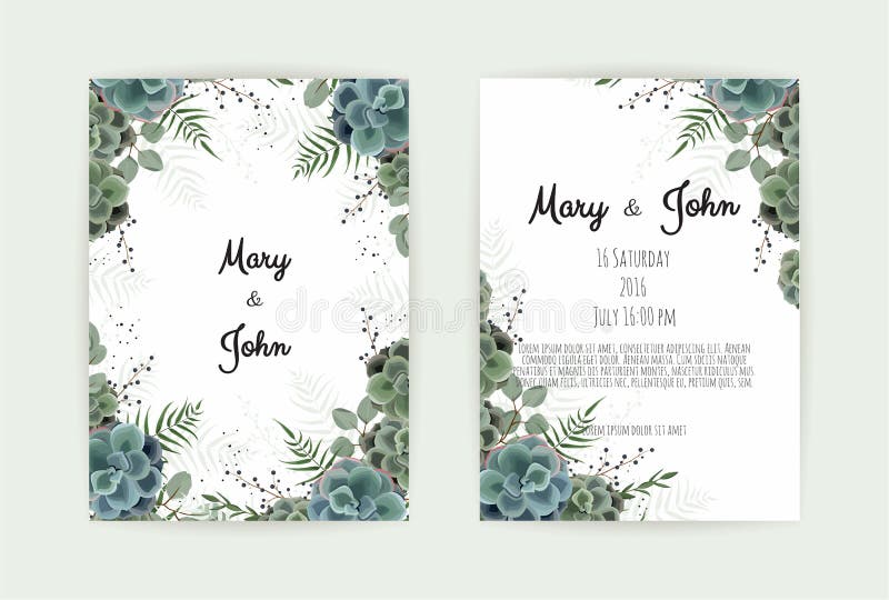 Vector Invitation with Handmade Floral Elements. Wedding Invitation ...