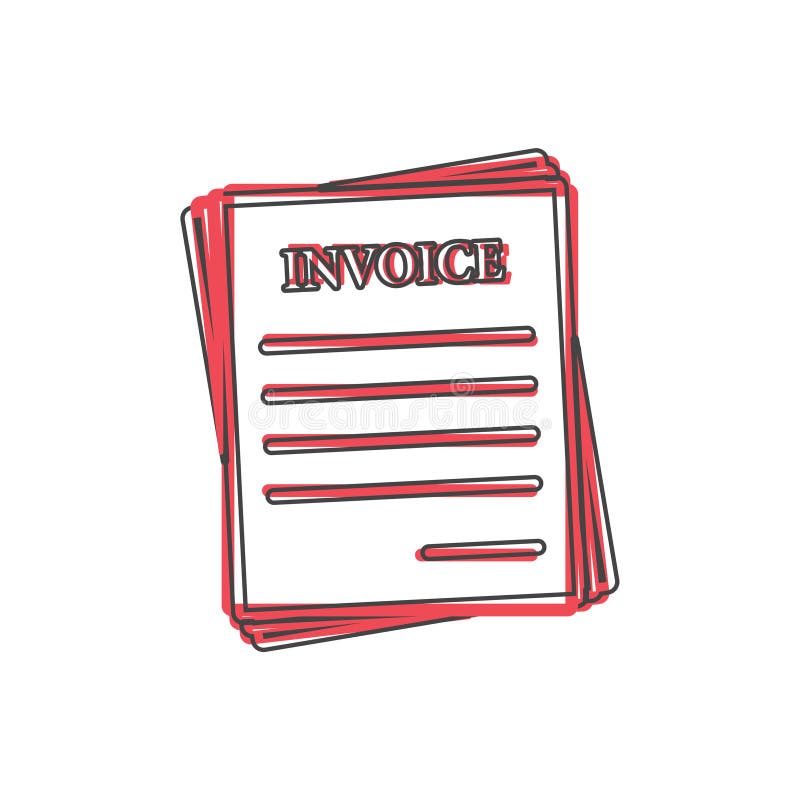 Vector Invoice Icon. Accounting Document Icon on Blue Background. Flat ...