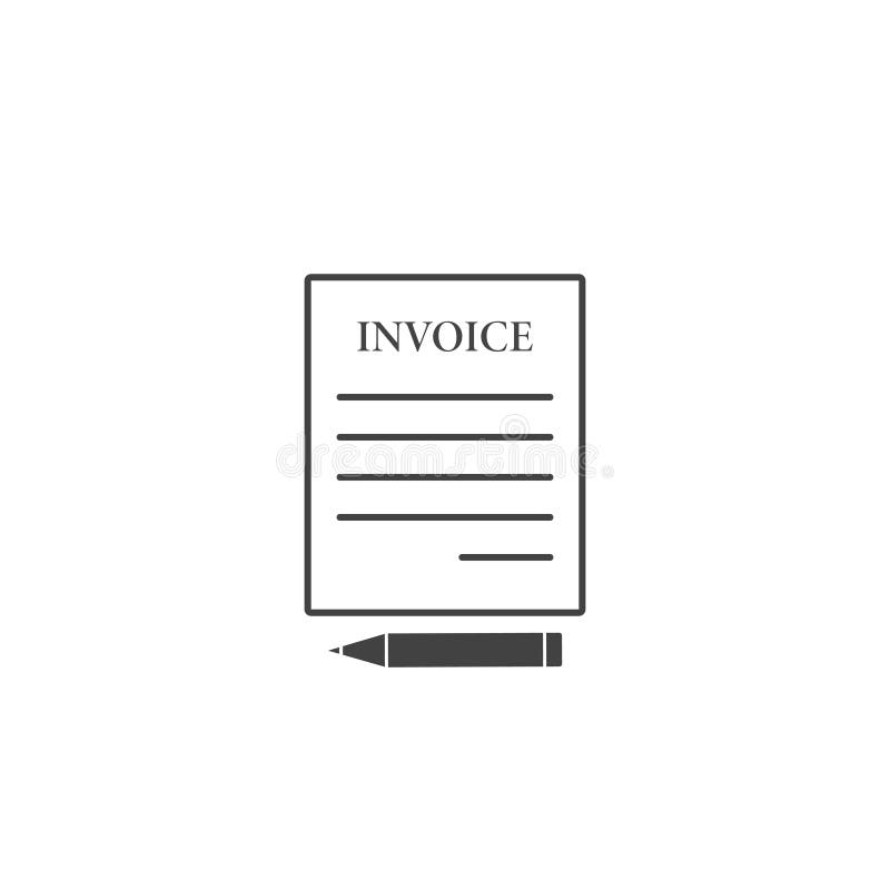 Vector Invoice Icon. Accounting Document on Cartoon Style on White ...