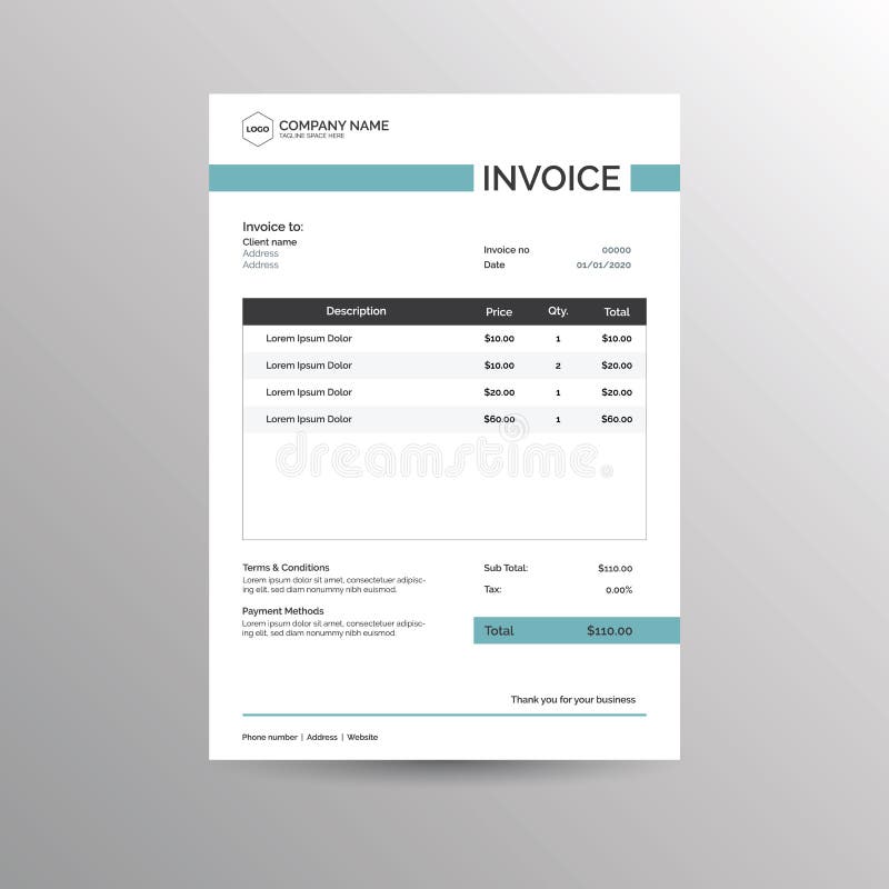 Vector Invoice Template stock vector. Illustration of accounting ...