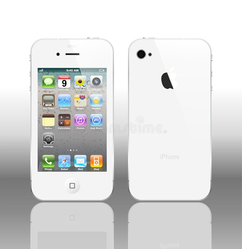 Vector Iphone 4 white editorial image. Illustration of communications ...