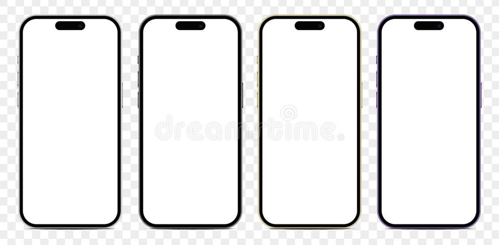 Vector IPhone 14 Pro Set with Blank Transparent Background ...