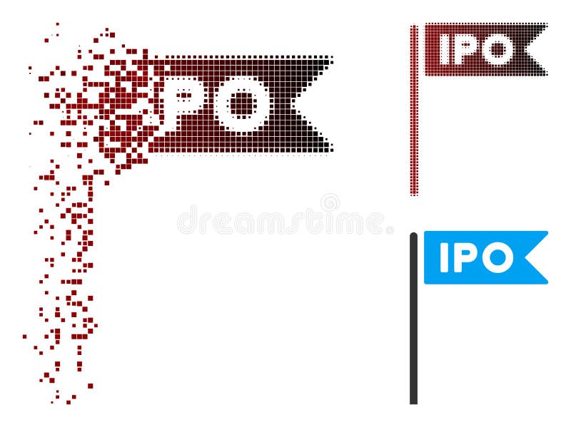 Fractured Pixel Halftone IPO Flag Icon Stock Vector - Illustration of ...