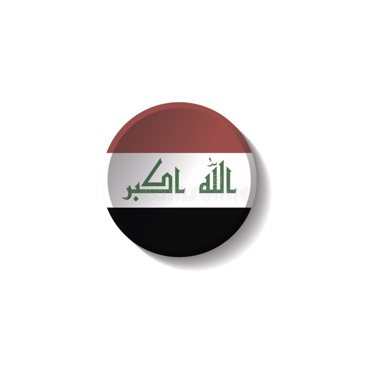 Vector - Iraq Flag Paper Circle Shadow Button Stock Illustration ...