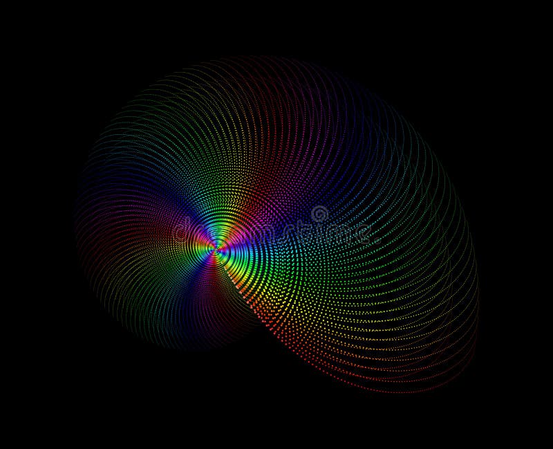 Vector Iridescent Openwork Spiral Nautilus Vortex Shape Bright ...