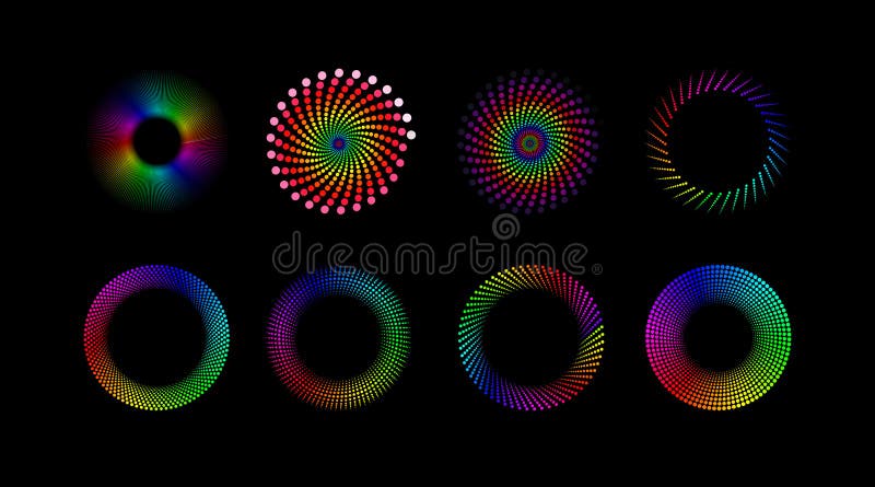 Vector Iridescent Phyllotaxis Rings Generative Art Stock Vector ...
