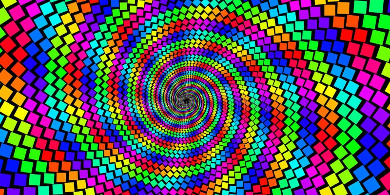 Vector Iridescent Phyllotaxis Spiral Vortex Shape Bright Generative Op ...