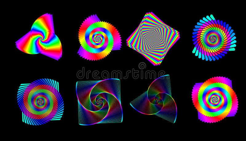 Vector Iridescent Phyllotaxis Vortex Shapes Generative Art Stock Vector ...