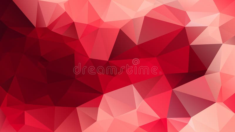 Vector Irregular Polygonal Background - Triangle Low Poly Pattern - Strawberry Red and Pastel ...