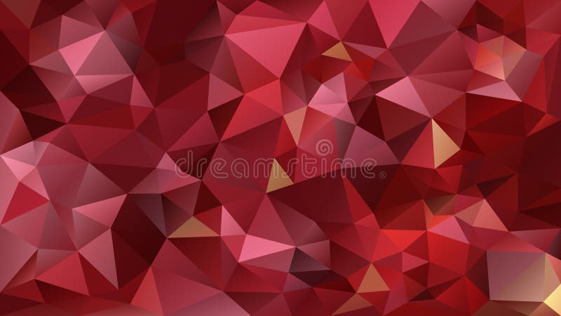 Vector Irregular Polygon Background - Triangle Low Poly Pattern - Ruby Red Color Stock Vector ...