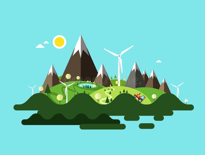 Vector Island Cartoon stock vector. Illustration of wind - 200593984