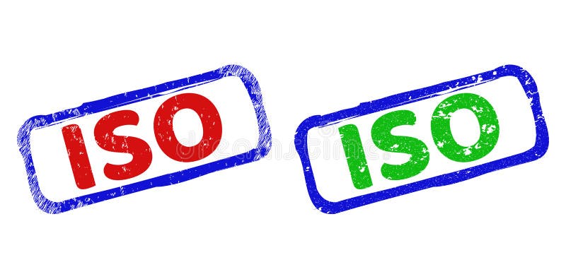 ISO Bicolor Rough Rectangular Stamp Seals with Scratched Surfaces Stock ...