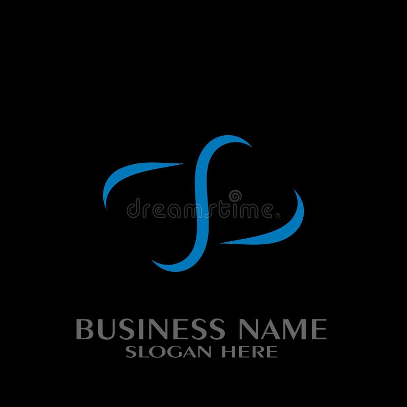 S Letter Logo Design. with Blue Color, Stock Vector - Illustration of ...