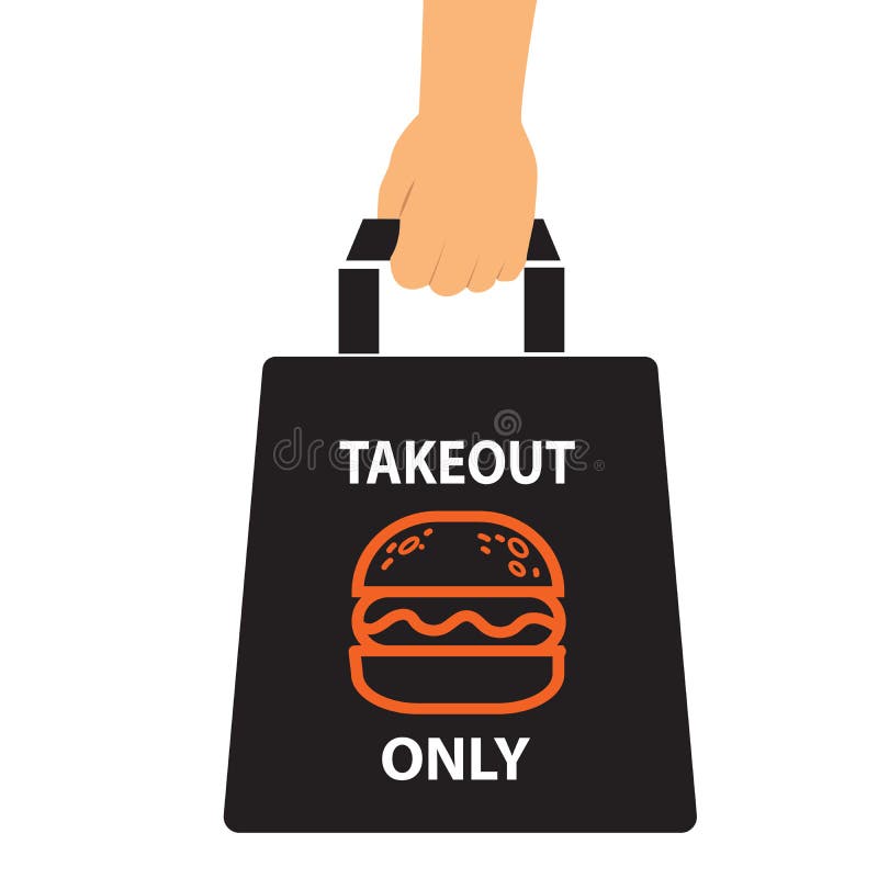 Vector Isolated Black Bag ,red Burger and White Take Out only Stock ...