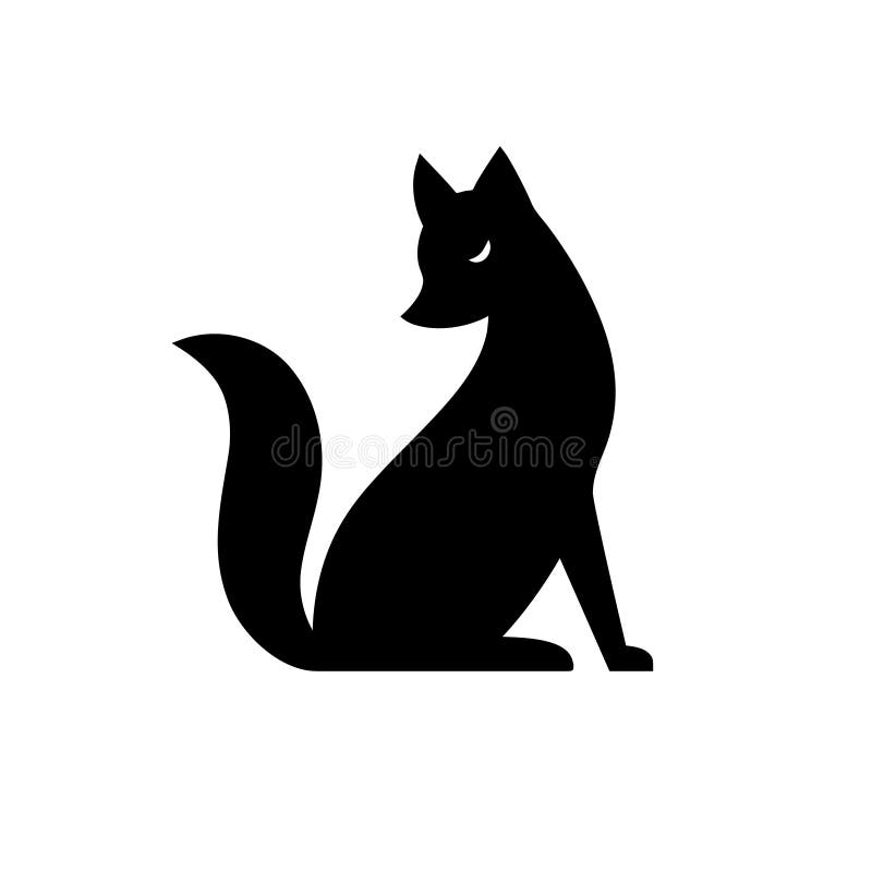 Vector Isolated Black and White Fox Icon. Creative Logo Concept Stock ...