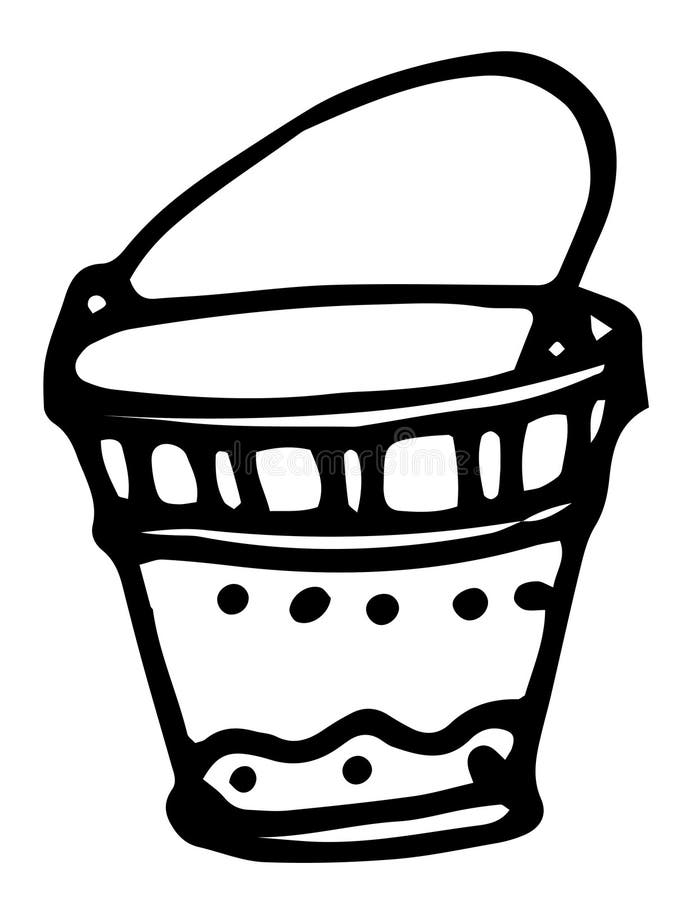 Vector Isolated Bucket. Hand-drawn Doodle Style Isolated Bucket Element ...