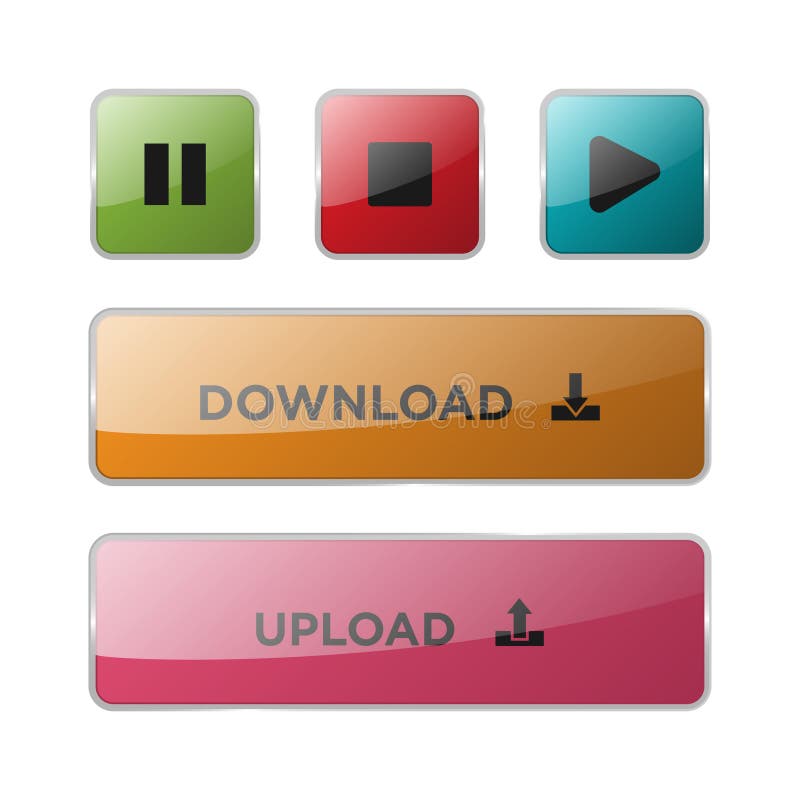 Colorful Web Buttons Vector Illustration Stock Vector - Illustration of ...