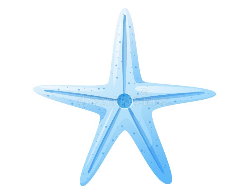 Vector Isolated Cartoon Blue Starfish. Stock Vector - Illustration of ...