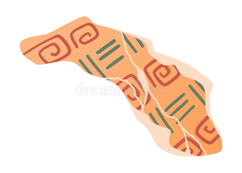 Vector Isolated Cartoon Illustration of Broken Mosaic Tile Fragment ...